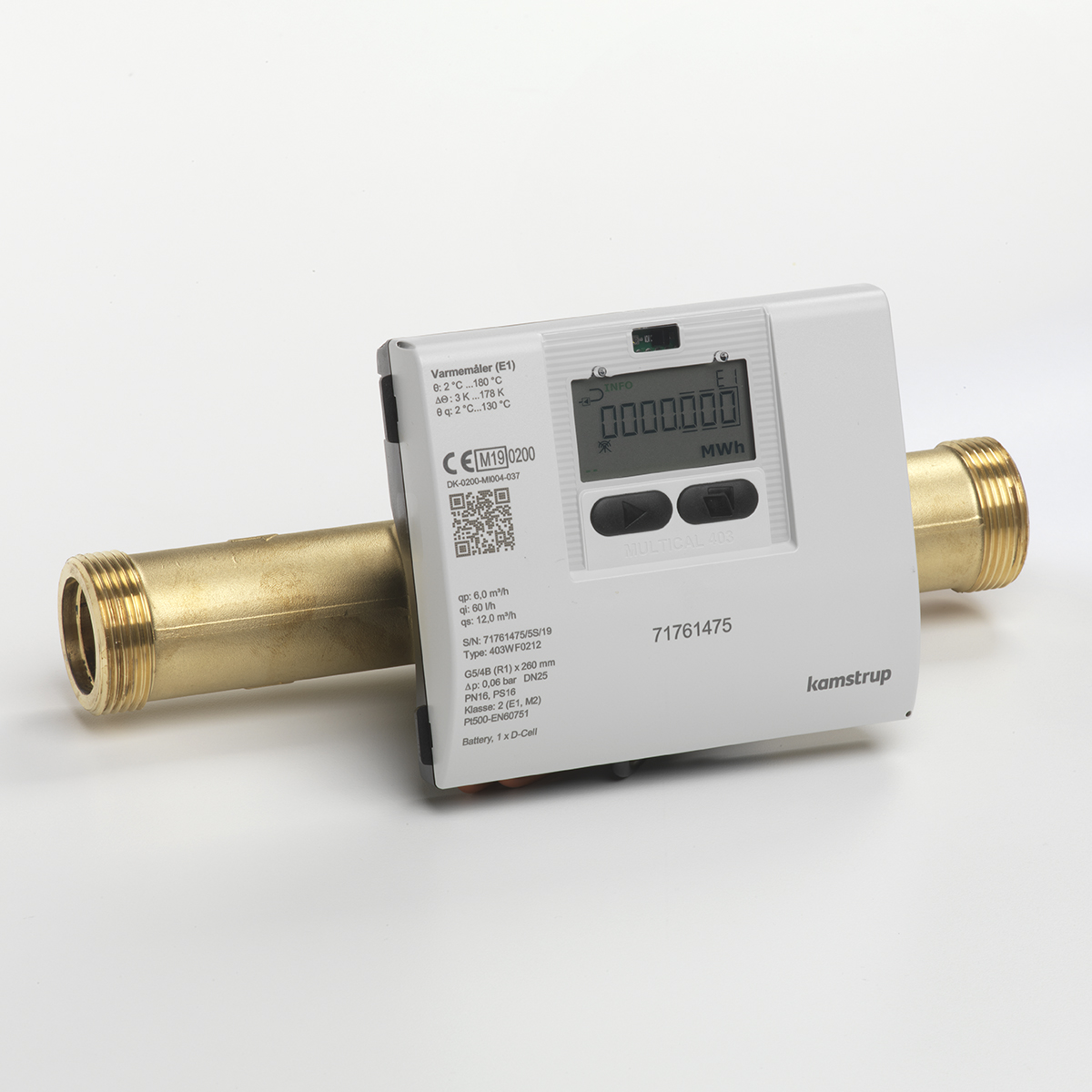 Techem MULTICAL® 403 Kamstrup Energimåler Køl Returløb – 260 mm, Qp 3,5